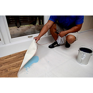 Trimaco 04328 Slip Resistant Dropcloth Stay Put Canvas Plus Drop Cloth, 4-feet x 12-feet