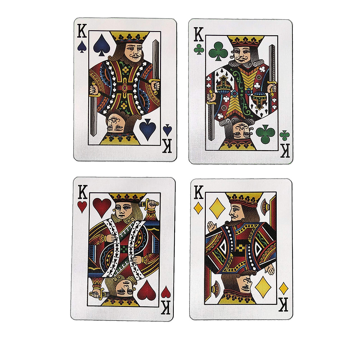 Hesslers (Blue) Rider Back Playing Cards, Unique Four-Color Suites (Includes Poker Hand Reference Cards)