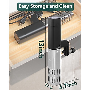 KURSINNA Sous Vide Machine, 1000W Sous Vide Cooker, 15dB Ultra-Quiet Immersion Circulator With Accurate Temperature Digital Timer, IPX7 Waterproof Precision Cooker