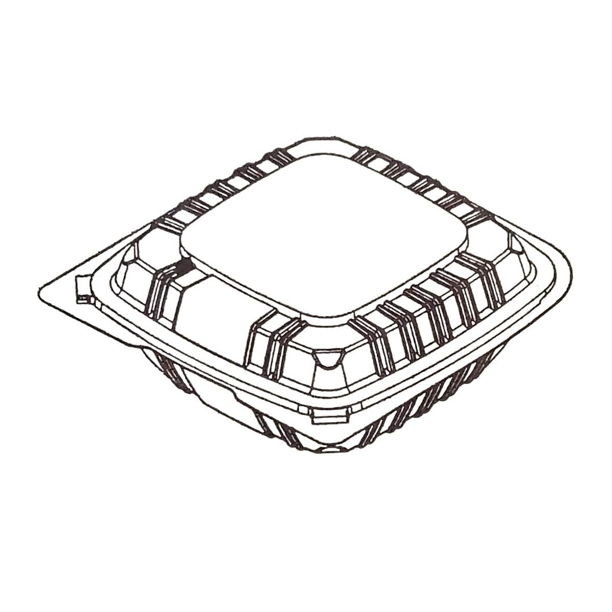 Smygoods Dessert Containers, (Pack of 50-6x6x3) Disposable Plastic Clamshell Food Containers, Clear Hinged Food Container