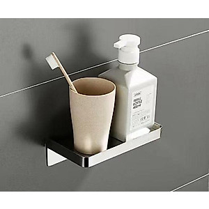 YISMAN Stainless Steel Toilet Phone Holder, Wall Mounted Storage Shelves, Multifunctional Item Tray Free Punching