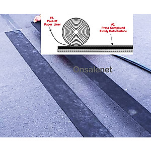 EWT Anti-Crack 65FT x 3IN Asphalt Tarmac Joint Crack Sealer Fabric Self-Adhesive Patch Bitumen Premium Tape, Parking Lot, Roof, All Weather (618)