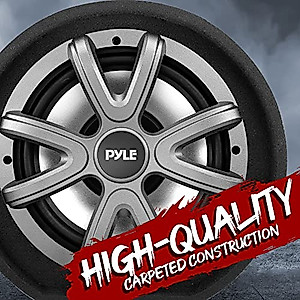 10-Inch Carpeted Subwoofer Tube Speaker - 500 Watt High Powered Car Audio Sub Bass Enclosure System with 2” Aluminum Voice Coil, 4 Ohm, Rear Vented Design - PLTB101