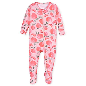 Gerber Unisex Baby Toddler Buttery Soft Snug Fit Footed Pajamas with Viscose Made from Eucalyptus, Just Peachy, 18 Months