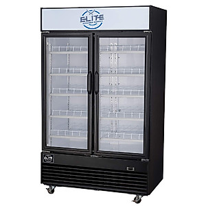 Elite Kitchen Supply Commercial ETL NSF 47" 34.4 cu. ft. Display Merchandiser Refrigerator with Glass Doors in Black