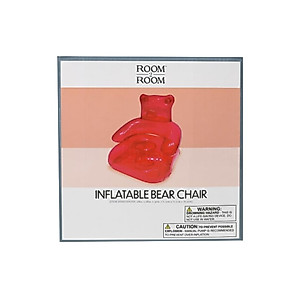 Room2Room Inflatable Gummy Bear Chair 28" Transparent Clear Sofa Seat Double Person Blow up Chair Yard Portable Inflatable Couch Air Couch Patio Blow up Furniture Camping Outdoor Beach Room (Red)