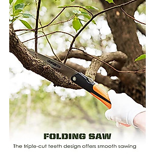 Garden Tool Set URASISTO Folding Saw, Garden Pruning Shears,Gardening Tool Kit with Roll Up Carry Bag Included, Ideal Garden Tool Kit Gifts for Women and Men