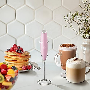 Zulay Powerful Milk Frother Handheld Foam Maker for Lattes - Whisk Drink Mixer for Coffee, Mini Foamer for Cappuccino, Frappe, Matcha, Hot Chocolate by Milk Boss (Cotton Candy)