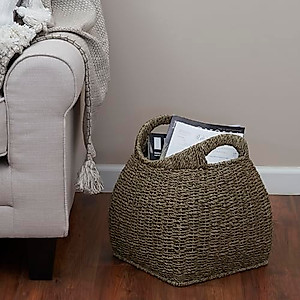 Household Essentials Handled Basket, Natural Seagrass