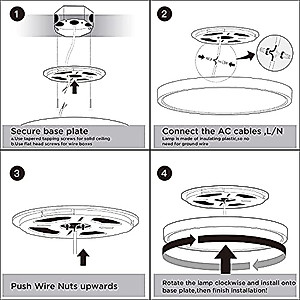 TALOYA Low Profile LED Flush Mount Ceiling Light Fixture, 12 Inch 24W Daylight White Modern Round Light Fixture, 240W Equivalent White Ceiling Lamp for Kitchens Laundry Bedrooms Stairwells
