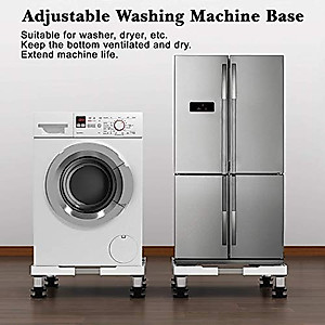 SEISSO Washing Machine Base Stand, with 4 Heavy Duty Adjustable Feet, Universal Multi-functional Base Holder for Dryer Refrigerator Furniture Washing Machine, Max Load 770 LB (350 KG)