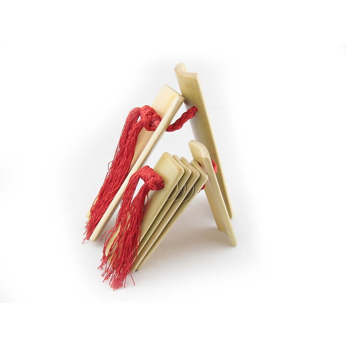 PHYSKOW Chinese Kuaiban Clapper Bamboo Castanets Hand Percussion 1 Pair Traditional Instrument (Yellow)