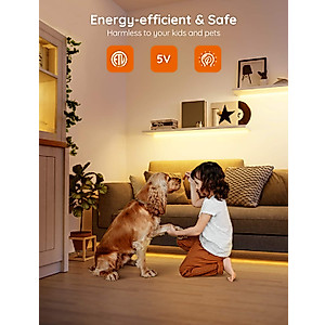 Govee Under Cabinet Lights, Motion Sensor LED Light Strip with Memory Function, 4pcs Adjustable Brightness and 3000K Warm White Closet Lights for Cabinet, Counter, Kitchen, Bedroom