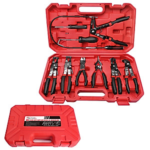 BETOOLL 9pcs Wire Long Reach Hose Clamp Pliers Set Fuel Oil Water Hose Auto Tools