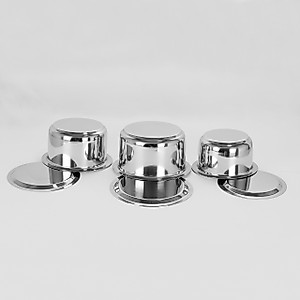 Sumeet 3 Pcs Stainless Steel Induction & Gas Stove Friendly Container Set/Tope/Cookware Set With Lids Size No.10 To No.12