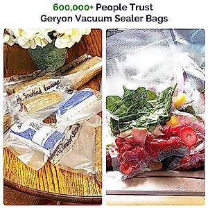 GERYON Vacuum Sealer Bags, 120 count 8"x12" Pre-Cut Food Sealer Bags Fit for Geryon and other Vacuum Sealer Machine