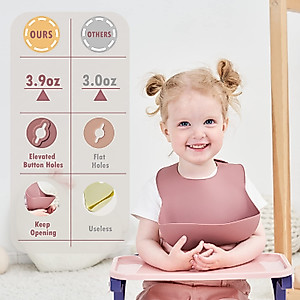 Justbeen Silicone Baby Bibs Set of 2 BPA Free Waterproof Soft Durable Adjustable Bib Easily wipe clean with Food Catcher for Babies & Toddlers(6-72 Months)