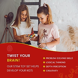 Tublock Creator Set (SML 390 Pieces) | Creative and Educational Brick Building Toys for Girls and Boys | Colorful Building Bricks Set | Innovative Curved Bricks for Building with Movable Pieces