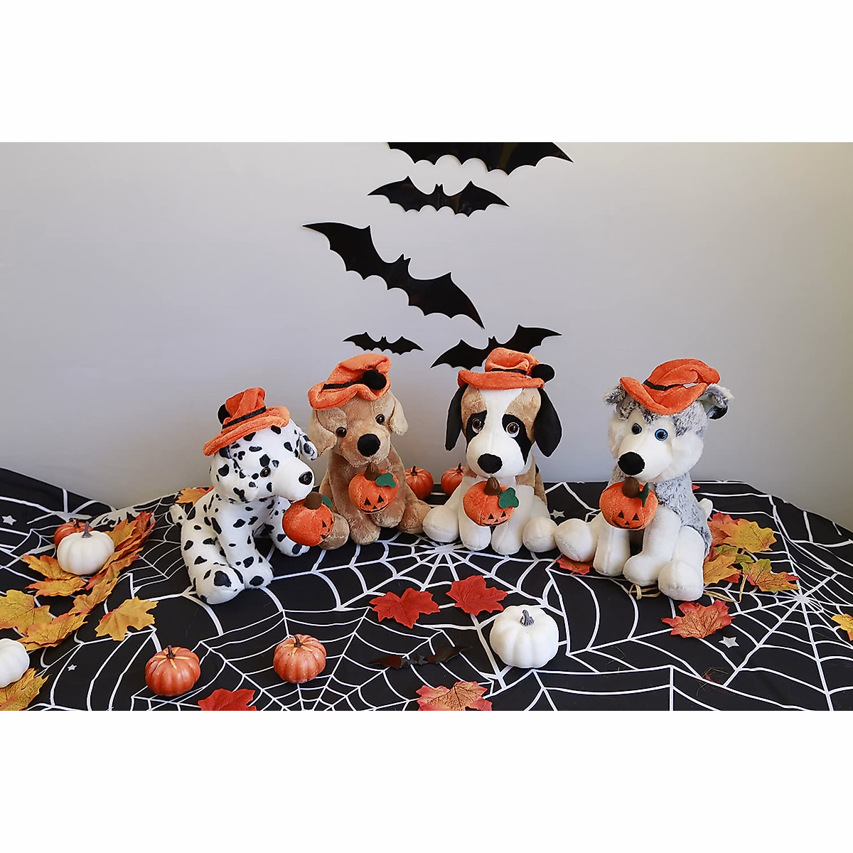 Plushland Halloween Pawpals 8 inches Puppy Dog Plush Stuffed Toy Comes with Hat and Halloween Jack O Lantern - Pumpkin for Kids on This Holiday (Labrador)