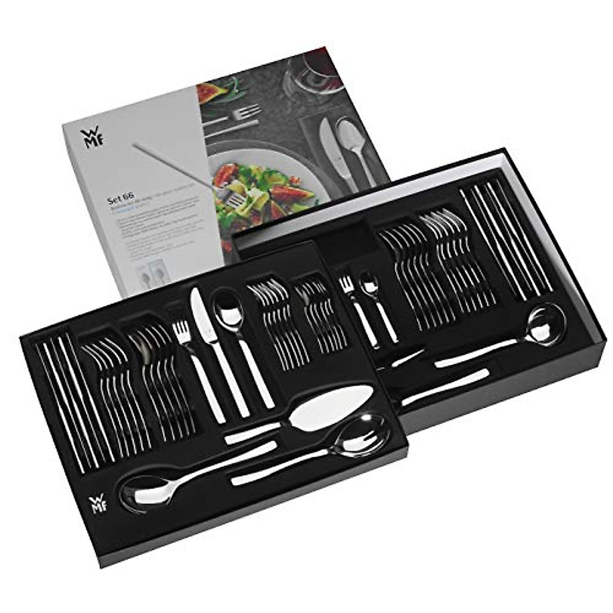 WMF Vision Cromargan Protect Cutlery Set for 12 People, 49 x 39 x 10 cm, Silver, 66 Pack