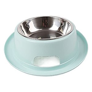 FUUIE Bowls for Food and Water 15 Tilt Pet Bowl Stainless Steel Pet Non-Slip Bowl (Color : Blue)