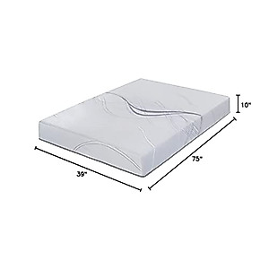 PrimaSleep 10 inch Hybrid Spring Mattress,Gel Memory Foam,White (Twin)