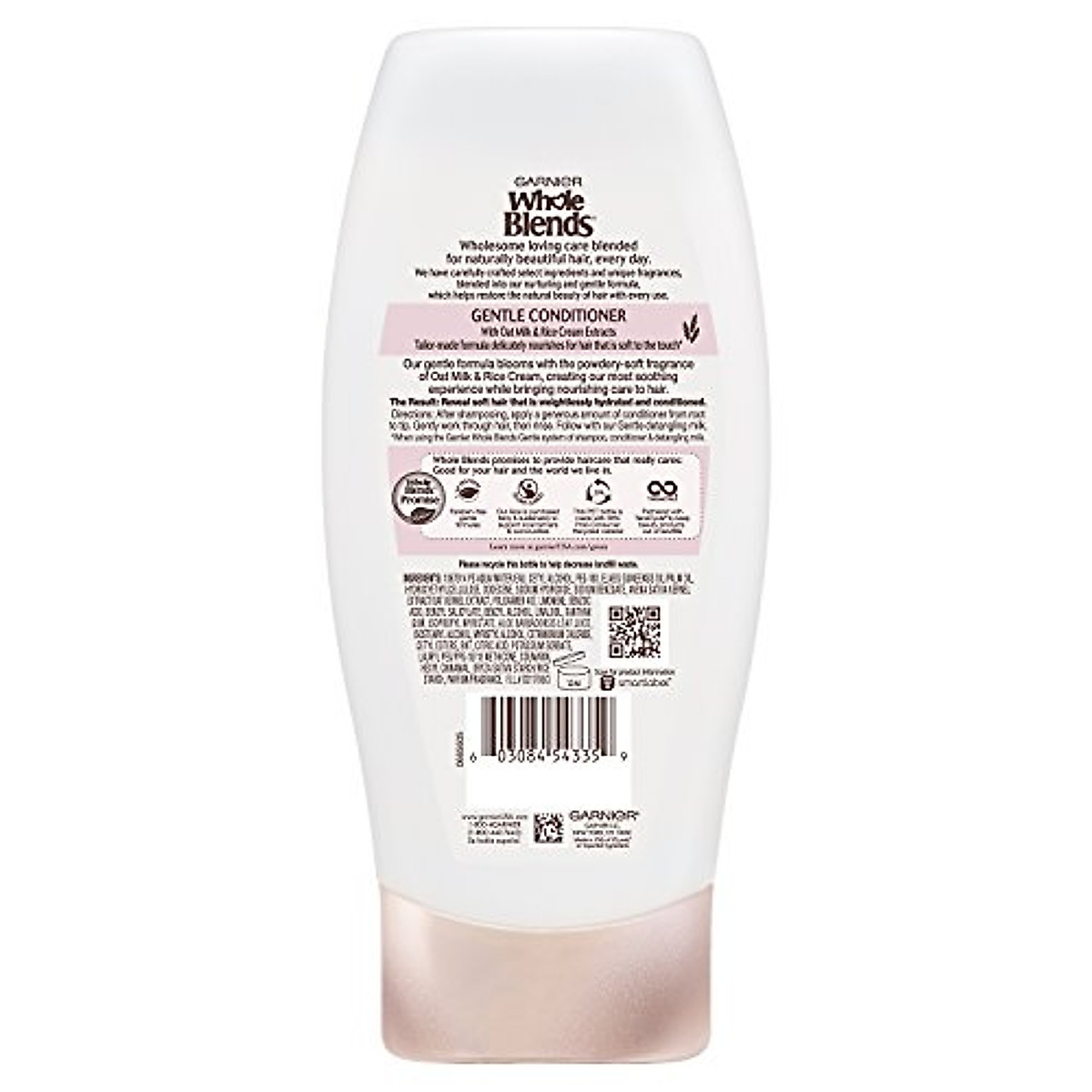 Garnier Whole Blends Gentle Conditioner Oat Delicacy, For Sensitive Scalp, 12.5 fl. oz.