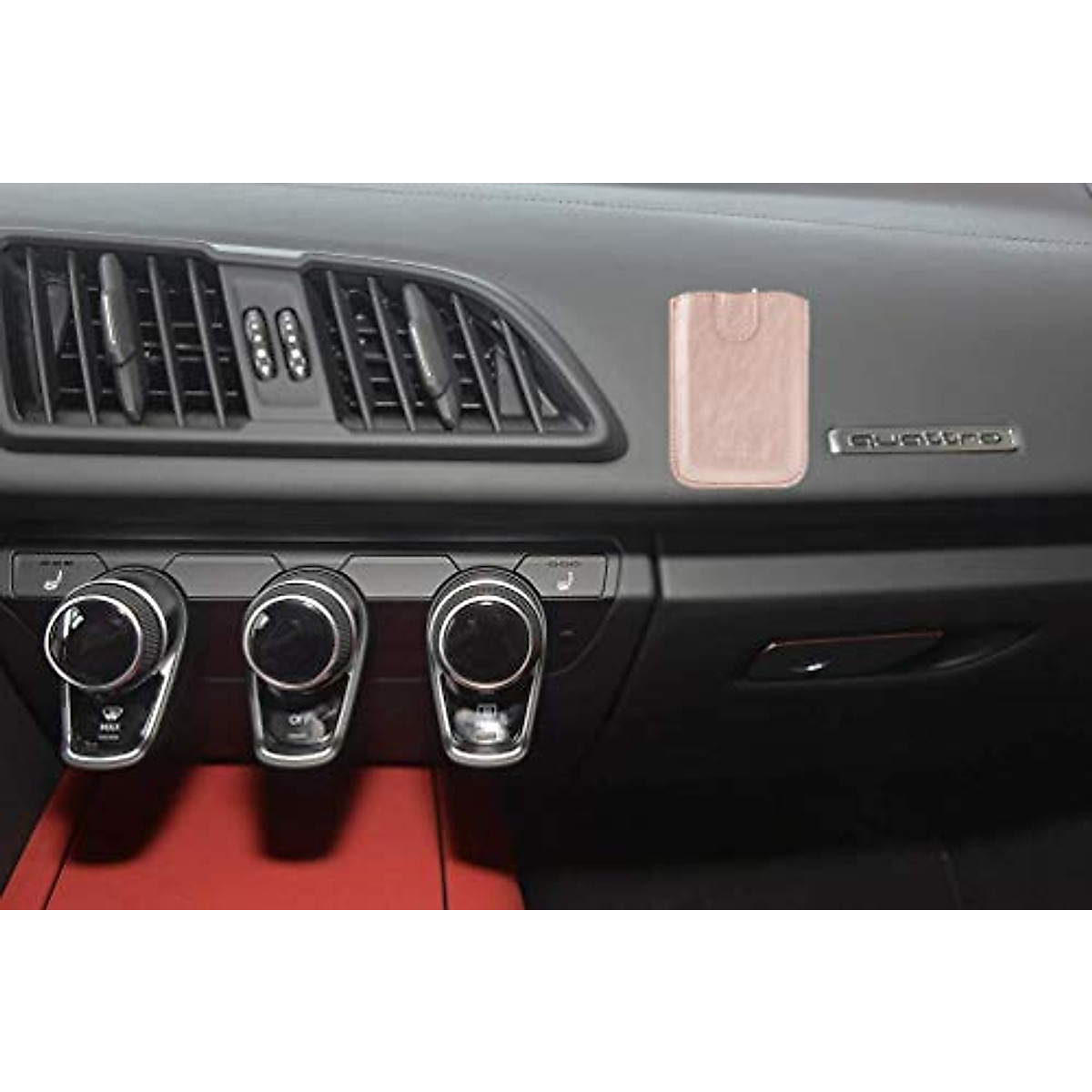 Phone Card Holder RFID Blocking Sleeve, Pu Leather Back Phone Wallet Stick-On Pull up 5 Card Holder Universally Pocket Covers Credit Cards Cash for iPhone/Android/Samsung/All Smartphones(RoseGold)