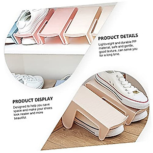 Homoyoyo 4pcs Double Layer Shoe Tray Clear Shoe Rack Sneaker Shelf Shoes Organizer Shoes Holder Individual Blue Pp Sandals Insole Closet Shoe Storage Stand Shoes Slots Rack
