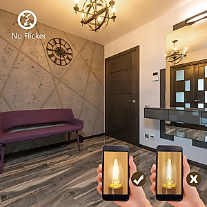 YIMILITE B11 E26 LED Candelabra Bulbs 4.5W(40 Watt Equivalent) 2700K Warm White 450LM Dimmable LED Filament Chandelier Light Bulbs Clear Glass Candle Lamp for Ceiling Fan Home Decor 6 Pack