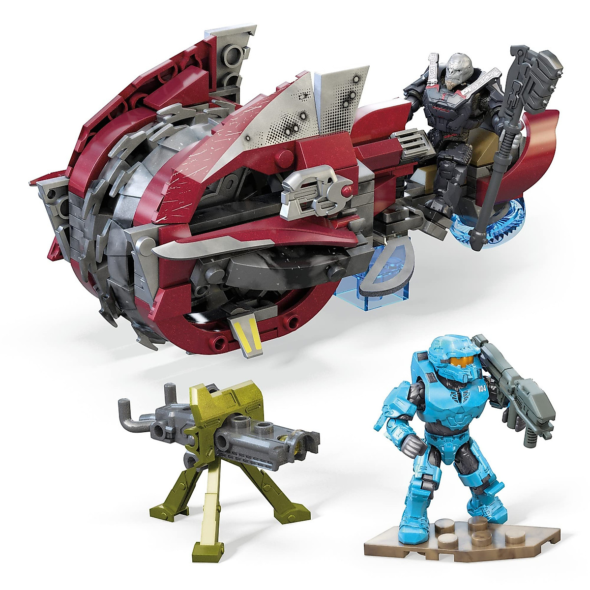 MEGA Halo Infinite Toy Vehicle Building Sets, Chopper Takedown Motorcycle With 2 Poseable, Collectable Micro Action Figures and Accessories