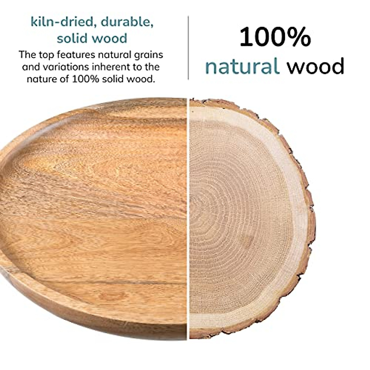 MH London Side Table - Dilan Tri Pin Small Table. Exclusively Designed Hand-Crafted Small Nightstand. Solid Wood Round End Table. Contemporary Accent Table for Bedrooms, Living Rooms and Home Office