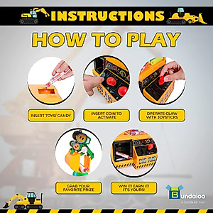 Bundaloo Claw Machine Arcade Game with Sound, Cool Fun Mini Candy Grabber Prize Dispenser Vending Toy for Kids, Boys & Girls (Big Rig Claw)