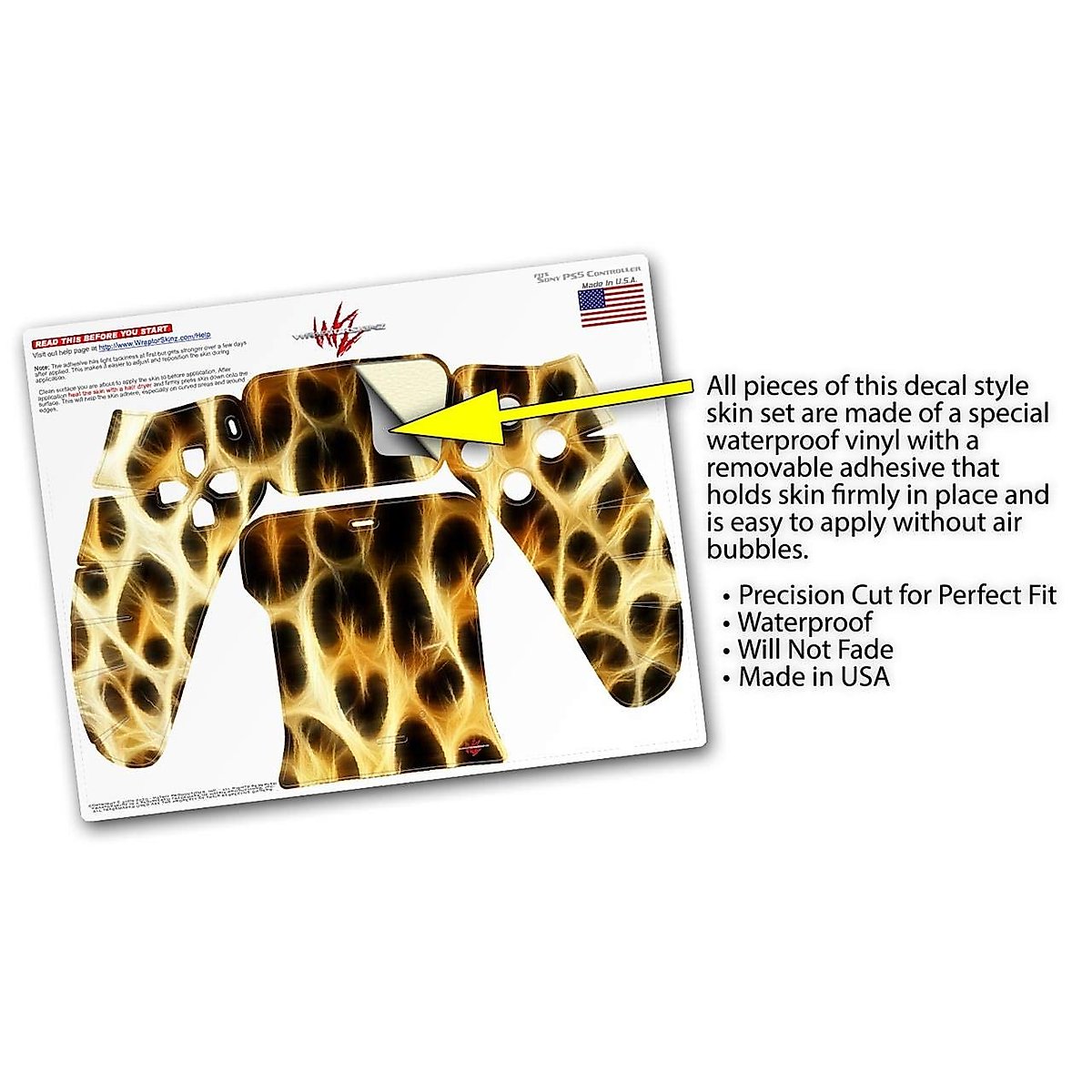 WraptorSkinz Skin Wrap compatible with Sony PS5 DualSense Controller Fractal Fur Leopard (CONTROLLER NOT INCLUDED)