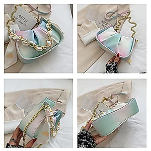 HAOOT Women's Clutch Purses Shoulder Bag Mini Pleated Purses Dumpling Bag Evening Handbags for Women (Colorful)