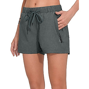 Little Donkey Andy Women's Quick Dry Running Shorts, 3 Inch Breathable Golf Hiking Athletic Shorts with Liner, Air Hole Tech Gray Heather S