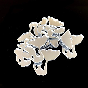 Super Cool Creations Mermaid Shaped Crafting Mirrors, Set of 10, Many Colours, Shatterproof Acrylic, Yellow, Pack of 10 x 3cm