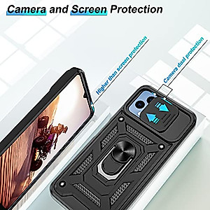 For T-Mobile REVVL 6 5G Case with HD Screen Protector, 360° Rotation Ring Kickstand [Military Grade] Protective Case for T-Mobile REVVL 6 5G,Black