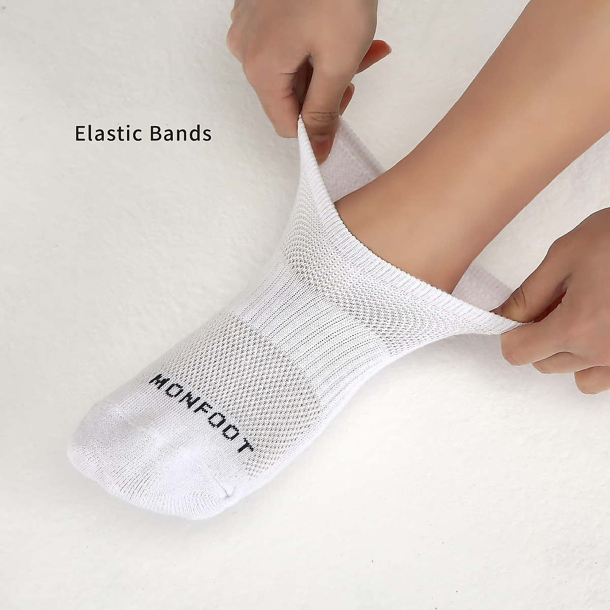 MONFOOT Women's and Men's 4 Pairs Athletic Cushion Mesh Ankle Socks Black Large, multipack