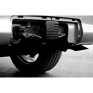 eVerHitch 2 Inch Trailer Hitch Cover Plug with Metal American Black Flag Fit for Any 2" Hitch Receivers