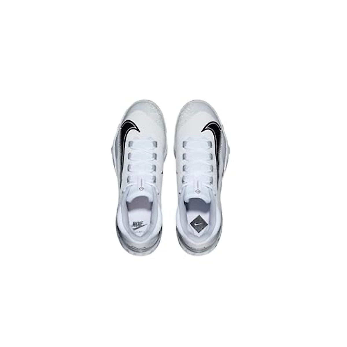 Nike Alpha Huarache Elite 4 Low MCS FD6255-100 White-Grey-Black Men's Baseball Cleats 11.5 US