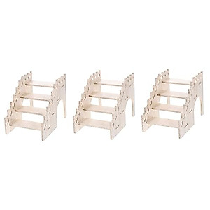 balacoo 3pcs Ladder Hamster Toy Wooden Hamster Ladder Hamster Platform and Ladder Critter Nation Wood Chinchilla Hideout Rat Hermit Crab Climbing Toys Wood Ladder chew Training Ladder