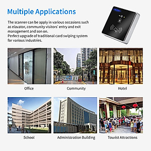 HUIOP Embedded 1D 2D Barcode Scanner QR Bar Code RFID Card Reader Wiegand Connection Self-Induction for Gate Machine Tickets Checking Mobile Screen,Qr Code Scanner, Black