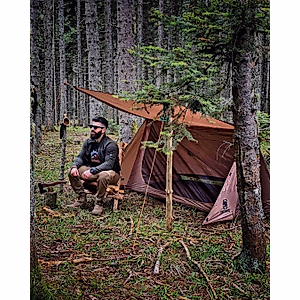 OneTigris Backwoods Bungalow Ultralight Bushcraft Shelter 2.0, Backpacking Tent with Canopy 2 Person Waterproof Ripstop