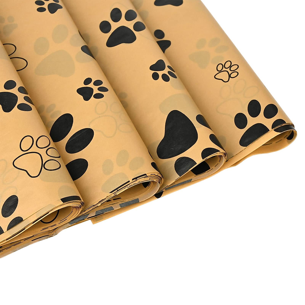 60 Sheets 20 x 20 Inch Brown Kraft Dog Paw Print Tissue Paper Puppy Paws Gift Wrap Tissue for Gift Bags Wrapping DIY Crafts