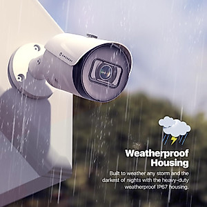 Amcrest UltraHD 4K (8MP) Outdoor Bullet POE IP Camera, 3840x2160, 98ft NightVision, 2.8mm Lens, IP67 Weatherproof, MicroSD Recording, White (IP8M-2496EW-V2)