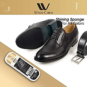 W Shoe Care Premium Quality Black Shoe Shine Sponge,Shining Luxury Leather, 11ml