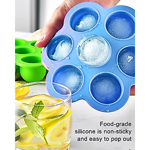 DF DUALFERV 2 Pack Baby Food Freezer Tray,7 Portions Silicone Baby Food Freezer Tray with Lid, Perfect Baby Food Containers for Homemade Baby Food, Vegetable & Fruit Purees, and Breast Milk