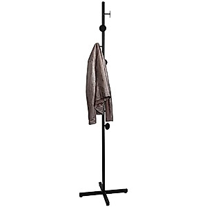 CLSYO Coat Rack Stand With 8 Hooks Metal Coat Hanger Freestanding Entryway,Hallway, Bedroom, Office for Hanging Clothes, Jacket, Hats, Bags(Black)