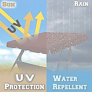 Swing Canopy Replacement, 3 Seater Patio Swing Cover Waterproof Replaceable Swing Canopy,Swing Ceiling Replacement Cover,210D Silver-Coated Oxford Fabric
